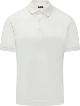 Ermenegildo Zegna Homme, Tops, Blanc, Taille: 2XL Polo &agrave; Col C&ocirc;tel&eacute;