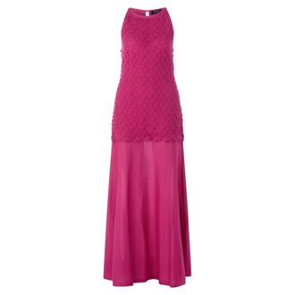 Marc Cain Viskose Maxikleid aus Strick - - Dresses - Damen - Lila - 3XL