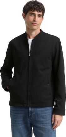 Tom Tailor Herren 1047274 Piqu&eacute; Blouson Jacke Mit Bomberkragen, 29999 - Black, XXL EU