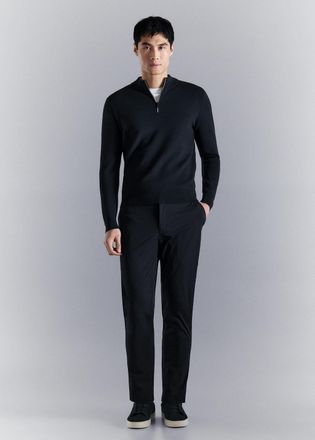 Mango Pull confort extensible &agrave; zip bleu marine - Homme - XXL - MANGO MAN