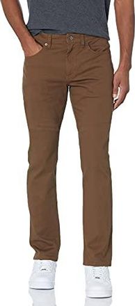 Amazon Essentials Pantalon en Sergé Stretch 5 Poches Coupe Ajustée Homme, Brun, 34W / 32L