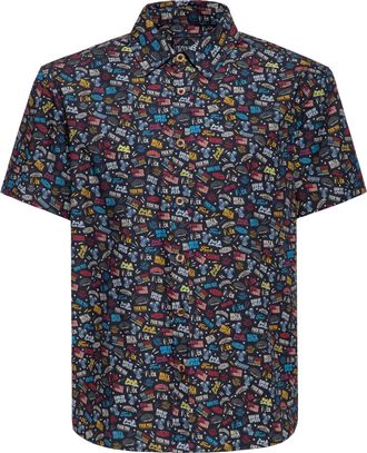 King Kerosin Herren Kurzarmhemd Printed Rebellion