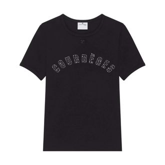 Courr&egrave;ges Medusa Kontrast T-Shirt - - Tops - Damen - Schwarzk - M