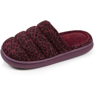 Isotoner Chaussons mules BLOUP Femme L&eacute;opard bordeaux
