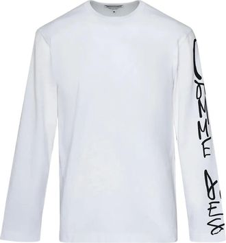 Comme Des Gar&ccedil;ons Holiday Langarmshirt mit Logo - Wei&szlig;