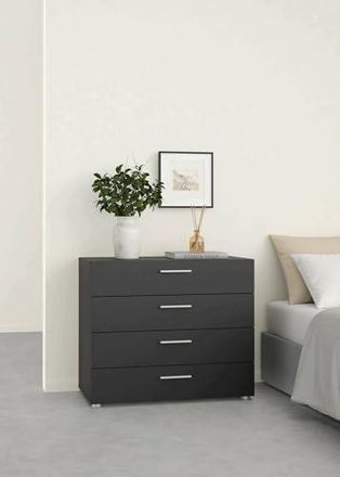 Dmora Kommode Marinette, Mehrzweckkommode, Schlafzimmerkommode, Schrank mit Schubladen, 80x40 h68 cm, Schwarz