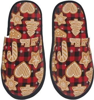 Generic Classiques Pantoufles Pain &agrave; carreaux de No&euml;l Homme Maison Pantoufles L&eacute;g&egrave;re Chaussons dint&eacute;rieur pour Homme Femme Hiver M
