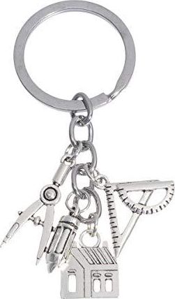 Pretyzoom Porte-clés créatif, architecte en alliage de zinc, idéal pour un étudiant, une voiture, un sac, une décoration pour une fête de remise de diplôme