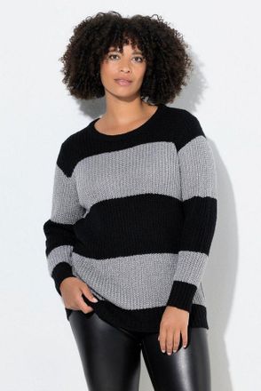 Angel Of Style Strickpullover Pullover Straight Fit Blockstreifen Pailletten