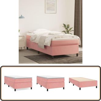 vidaXL Bettgestell Rosa 90x200 cm Samt - Samtsofa - Rosa Bettgestell - Doppelbett Gestell - Schlafzimmer Dekoration - Boxspringbetten