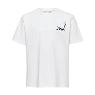 J.W.Anderson T-Shirt mit Logo-Print und Rundhalsausschnitt - - Tops - Herren - Wei&szlig; - S