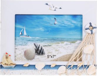 NUOBESTY Retro Holz Fotorahmen Wei&szlig; mit St&auml;nder Mediterraner Bilderrahmen Im Amerikanischen Stil Kreative Tischdekoration f&uuml;r Zuhause B&uuml;ro und Bar