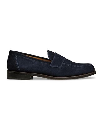 CHARLES TYRWHITT Penny Loafer aus Wildleder - Marineblau