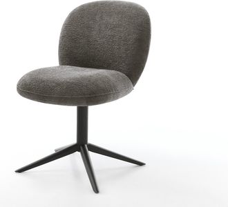 DELIFE Drehstuhl Nube-Flex Boucl&eacute; Soft Schlamm Fu&szlig;kreuz Schwarz 360&deg; drehbar Wippfunktion Taschenfederkern, Esszimmerst&uuml;hle