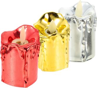 Angoily 3 St&uuml;cke LED Elektronische Kerze Elektrisches Flammenloses Solar Teelichter Batterie Kerzen Bougie Die Weihnachtskerze Lampe LED Teelicht Raumdekor LE