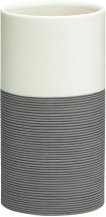 Sealskin Becher Doppio, Zahnputzbecher aus nat&uuml;rlichem Porzellan, Farbe: Grau, handbemalt