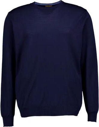 Stenströms Herren Pullover blau Merinowolle unifarben