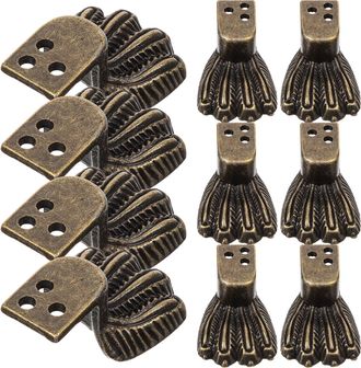 Valiclud 10 Stück Teiliges Möbel eckenschutz aus Holz Antike Schmuckkasten Füße Stabile Box Ecken für Vintage Holzboxen Praktische und Dekorative Aufbewahrungs