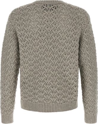 Valentino Garavani Diamond-Knit Virgin Wool Sweater - Gray