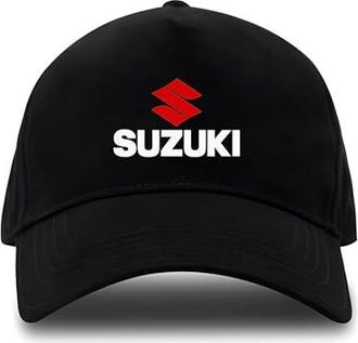 Generico Casquette noire pour fans Suzuki Moto Unisexe - Eco Cotton, Noir, Taille Unique