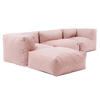 Oviala Ecksofa, modular, 4-Sitzer, Puderrosa - Mixi