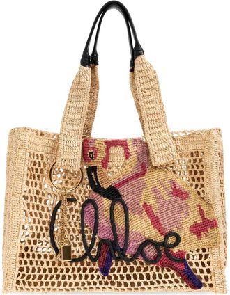 Chlo&eacute; Femme, Sacs, Beige, Taille: ONE Size Summer Banana East West Shopper Bag