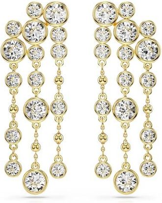 Swarovski Pendants doreilles Imber, Taille ronde, Chandelier, Blanches, Placage de ton or