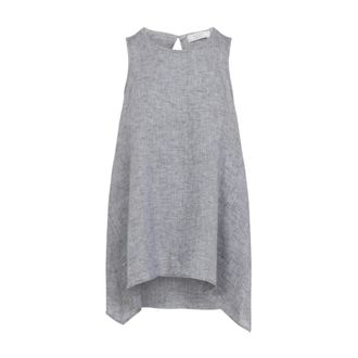 PESERICO Femme, Tops, Bleu, Taille: 34 FR Top Asym&eacute;trique