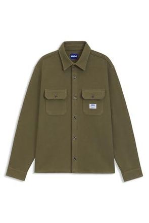 HUGO BOSS Hommes Ekynone Chemise Oversize en Coton m&eacute;lang&eacute; structur&eacute;