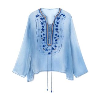 Ermanno Scervino Femme, Blouses et Chemises, Bleu, Taille: 34 FR &Eacute;l&eacute;gante Robe Caftan