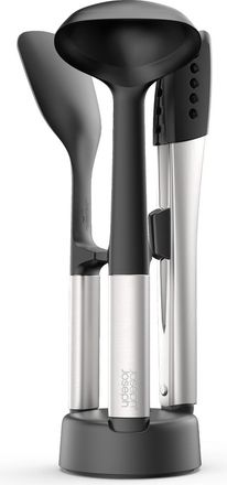 Joseph Joseph Elevate Fusion 3-teilig Silcone Küchenutensilien mit Kompaktständer, Küchenhelfer Set, BPA-frei, hitzebeständig, antihaftbeschichtet Kochlöffel Set, b