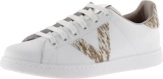 Victoria Baskets Tenis Cuir & Pi&egrave;ces Paillet&eacute;es & Imprim&eacute; Animal 1125188 pour Femme AVELLANA 37