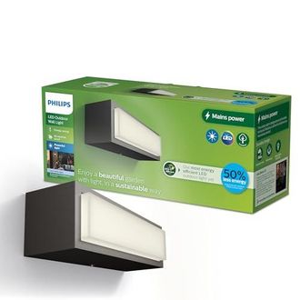 Philips Outdoor Ultra-Efficient Stratosphere Wandleuchte 3,8W, 4000K k&uuml;hlwei&szlig;es Licht, IP44 wetterfest, anthrazit