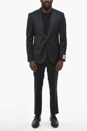 Corneliani CC COLLECTION Abito a 2 Bottoni in Lana Vergine con Rever a Lancia e Doppio Spacco Laterale Corneliani