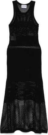 Moschino Femme, Robes, Noir, Taille: 42 FR Abito lungo a rete logo