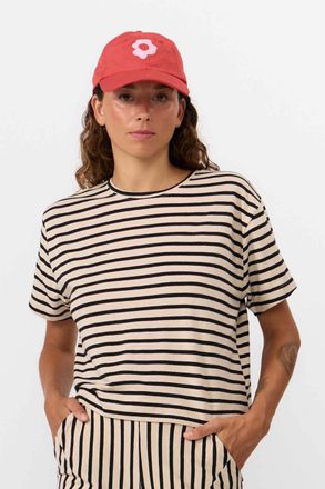 Suite13lab Damen vegan T-Shirt Isquia Top Stripes Schwarz