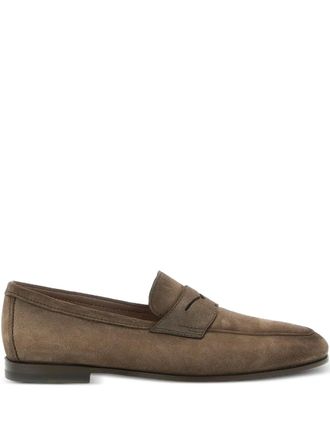 Santoni Carlos penny-front loafers - Braun