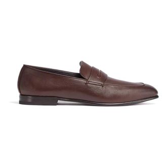 Ermenegildo Zegna Braune Leder Loafer im klassischen Stil - - Shoes - Herren - Braun - 40 1/2 EU