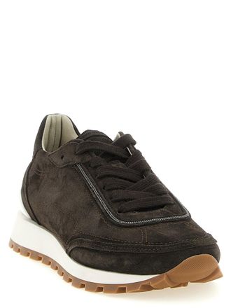 Brunello Cucinelli Womens Brown Calfskin Sneakers