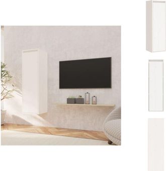 vidaXL Wandschrank Wei&szlig; 30x30x100 cm Massivholz Kiefer - Wandregal - Holz Regal - Kiefernholzm&ouml;bel - Wei&szlig;er Schrank - Aufbewahrungssystem