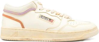 Autry Homme, Chaussures, Beige, Taille: 42 EU Medium Way Sup Vintage Leather Baskets