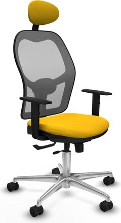 Piqueras y Crespo B&uuml;rostuhl mit 1D-Armlehnen, h&ouml;henverstellbare Lendenwirbelst&uuml;tze und festes Kopfteil, ausgestattet mit Syncro/Traslack und eingespritztem Schaumstoff,