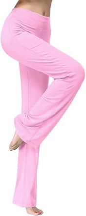 Generic Pantalon de yoga &eacute;vas&eacute; pour femme - Taille haute - Coupe ajust&eacute;e - Pantalon de jazz extensible - Collants de sport fitness entra&icirc;nement course &agrave; pied 