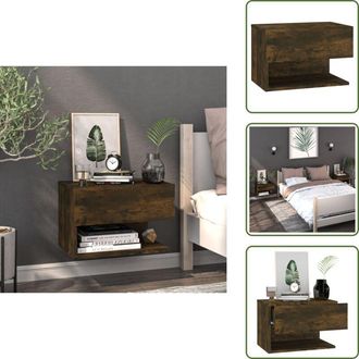 vidaXL Table de chevet murale Ch&ecirc;ne fum&eacute; - Table De Chevet Murale - Meuble De Rangement - &Eacute;tag&egrave;re Murale - D&eacute;coration Murale - Table De Nuit