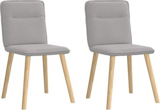 vidaXL Esszimmerstühle 2 Stk. Wolkengrau Stoff Vidaxl