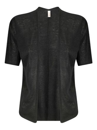 Stefano Mortari T-Shirt mit Henley-Kragen - Schwarz
