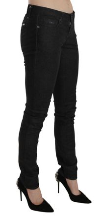 Costume National Womens Black Low Waist Skinny Casual Denim Jeans Cotton Clothing