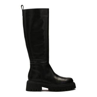 Kazar Minimalistische schwarze Stiefel auf einer dicken Sohle - - Shoes - Damen - Schwarzk - 36 EU