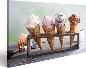 Islandburner Bild auf Leinwand Eistüten Eissalon Eiscafe Bilder Wandbilder Poster
