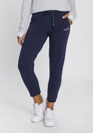 Kangaroos Jogginghose KANGAROOS, Damen, Gr. 32, N-Gr, blau (marine), Sweatware, Obermaterial: 95% Baumwolle, 5% Elasthan, kontrastfarbene Details, unifarben, be